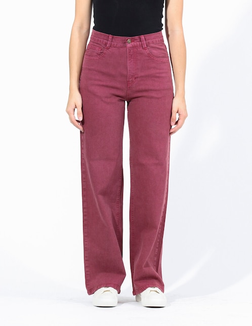 Jeans wide leg Oh Pomp corte cintura alta para mujer 1